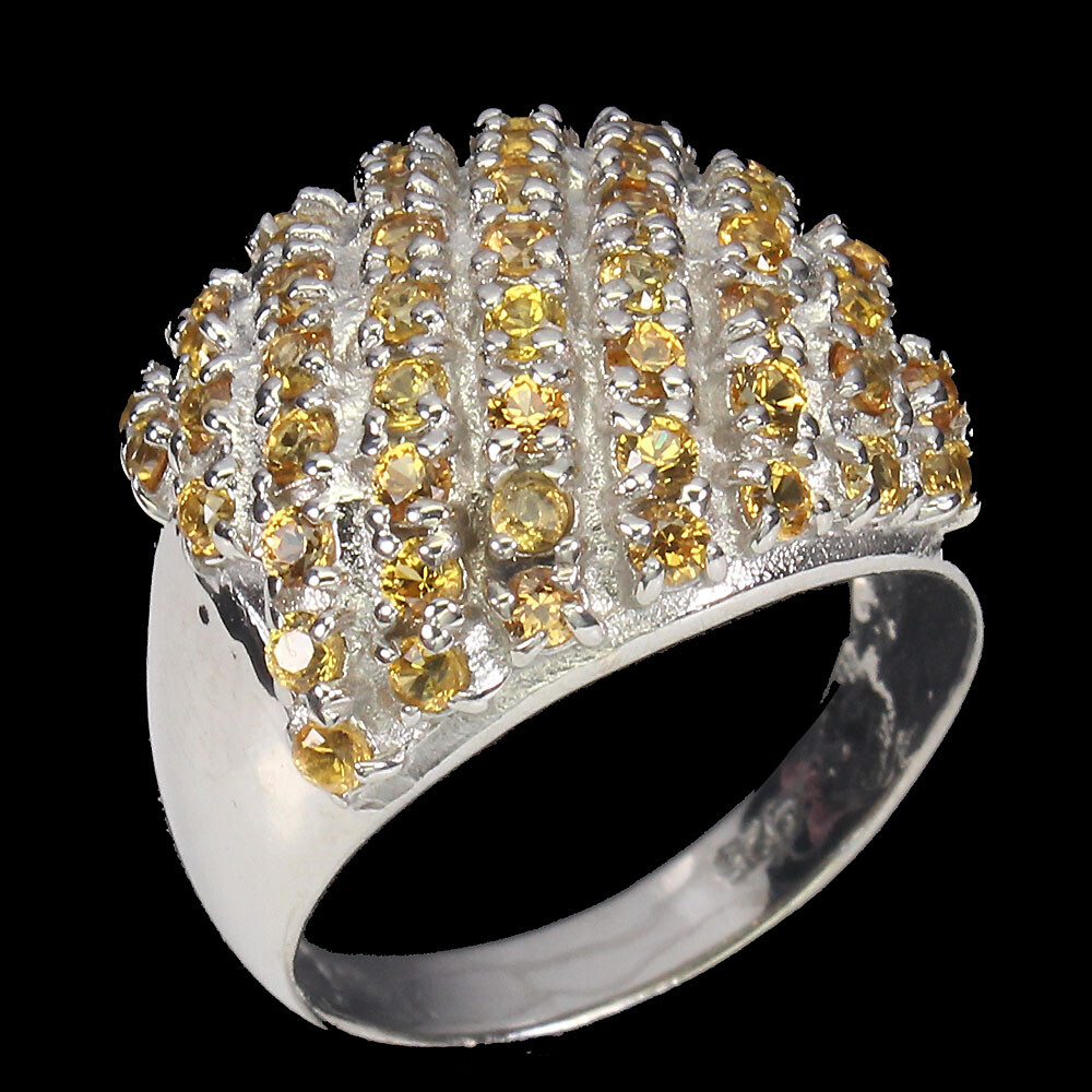 Heated Sapphire Round Diamond Cut 2mm 925 Sterling Silver Ring Size 8.5 ...