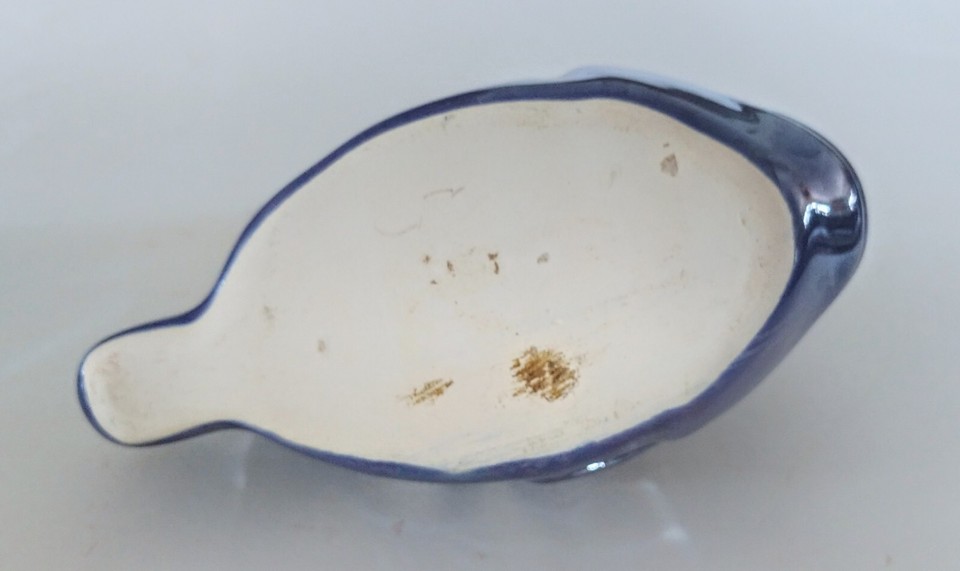 Ceramic Puffer Fish Tea Light 4in Candle Holder Glazed Iridescent Blue ...