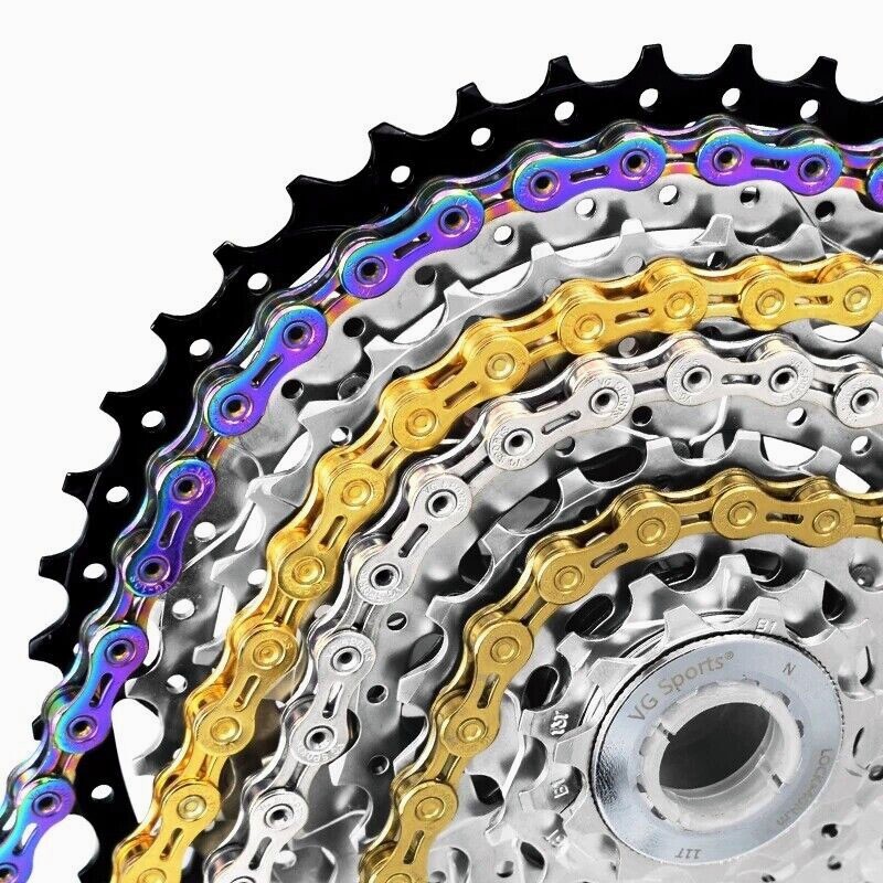 New MTB Bicycle 8/9/10/11 Speed Half Hollow Chain Mountain Bike Chain ...