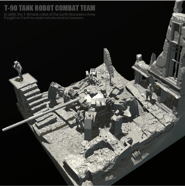 1/35 resin soldier figure scene model ( soldier 4 + scene platform ...