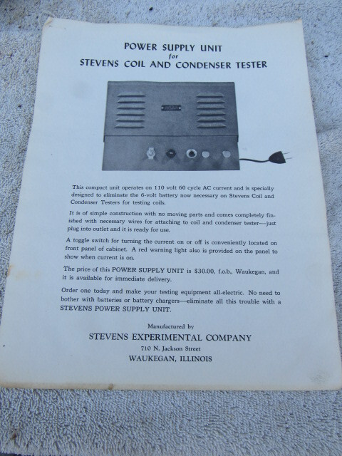 Stevens Experimental Co antique outboard motor power supply coil ...