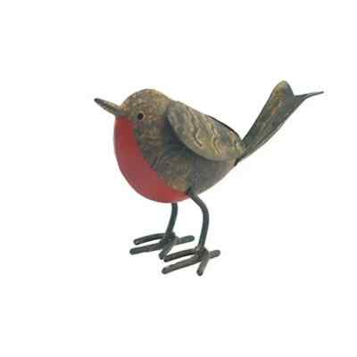 Rustic Metal Garden Robin Ornament Outdoor Tin Robin Bird Vintage ...