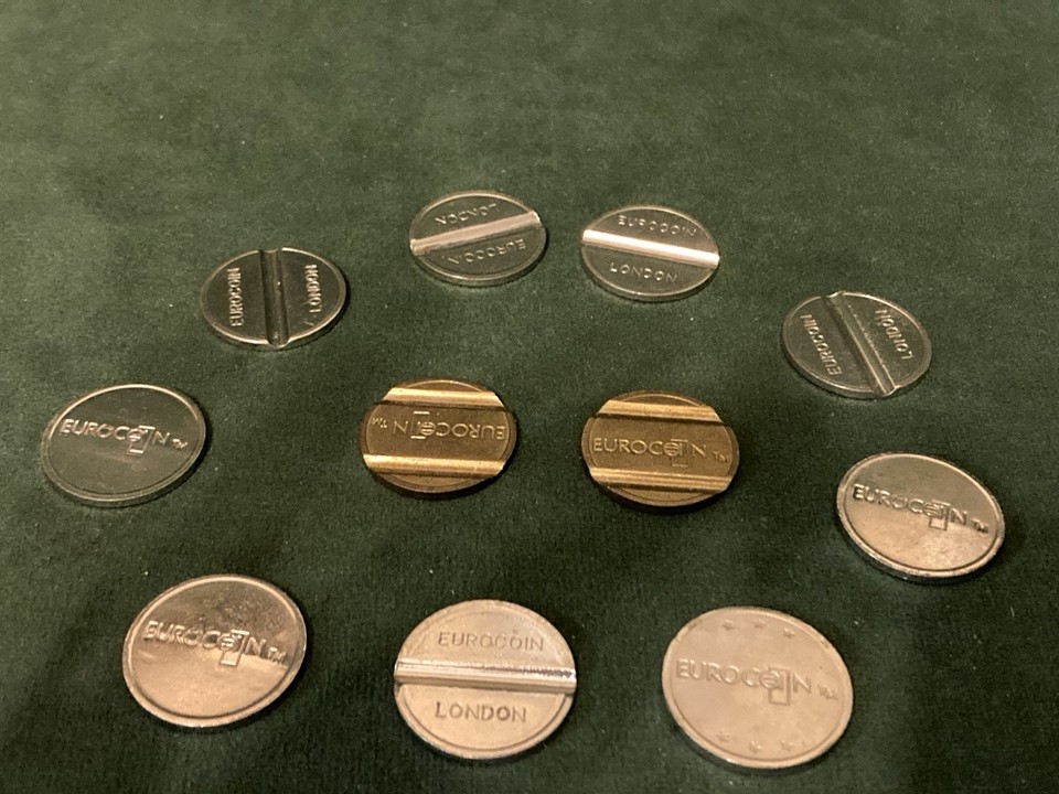 Job Lot of Vintage Slot / Arcade Machine Tokens - Euro Coins + Toy ...