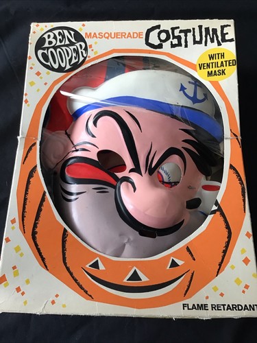 Vintage Ben Cooper 1960’s Popeye Mask & Costume with Original Box. Free ...