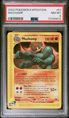 Pokemon Machamp Expedition Base set 2002 51/165 Non-Holo Rare TCG PSA 8 ...