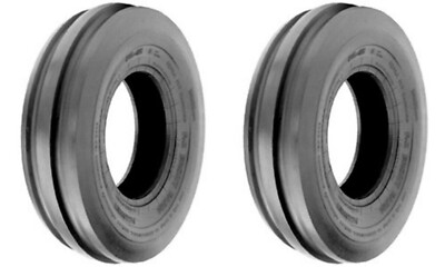 TWO 7.50-18 TIRES 750-18 7.50x18 F-2 Tri 3 Rib Front Farm Tractor steer ...