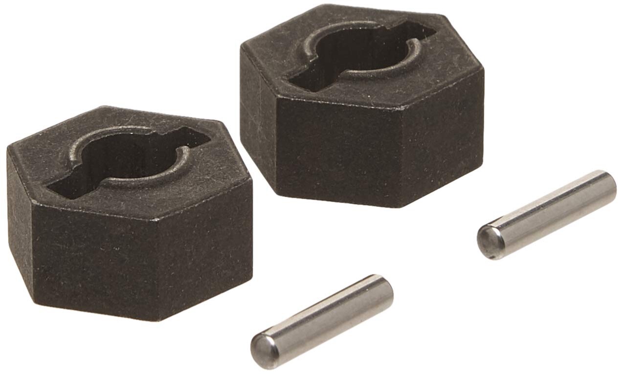 TRAXXAS 4959 14mm HEX WHEEL HUBS, STEEL + AXLE PINS t-maxx 2.5 TALL ...