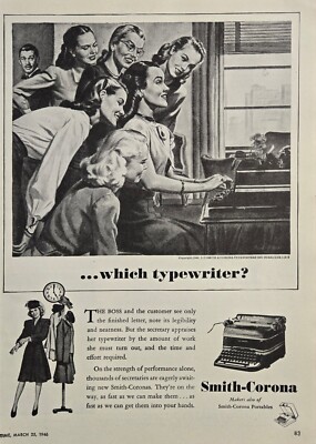 1946 VINTAGE PRINT AD - SMITH-CORONA TYPEWRITER AD - ... WHICH ...