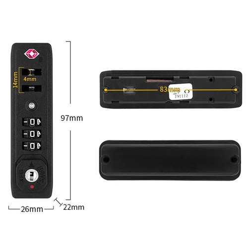 Luggage TSA Customs Lock TSA007 Safely Code Lock 3 Digit Combination ...