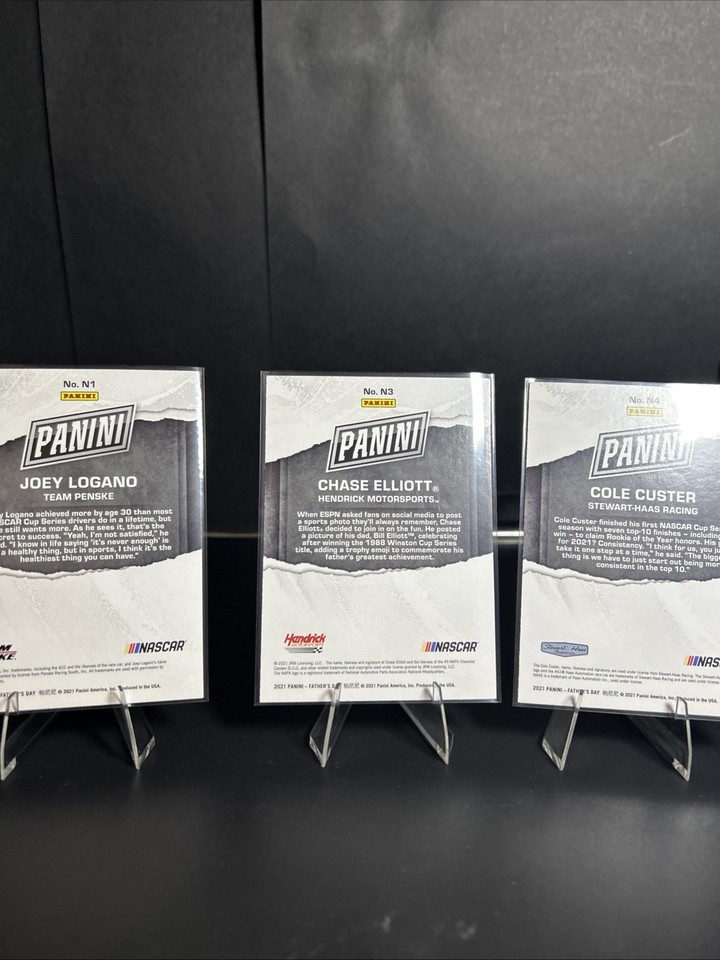 2021 Panini Father’s Day, Joey Logano, Chase, Elliott and Cole Custer ...
