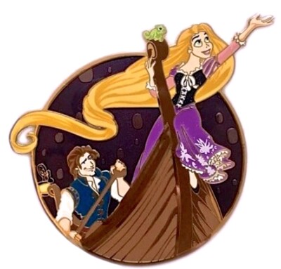 Rapunzel RARE LE Jumbo Disney Pin Flynn Pascal Tangled Gondola Best Day ...