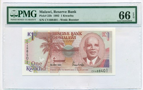 Malawi 1992 1 Kwacha Bank Note Gem Unc 66 EPQ PMG | eBay