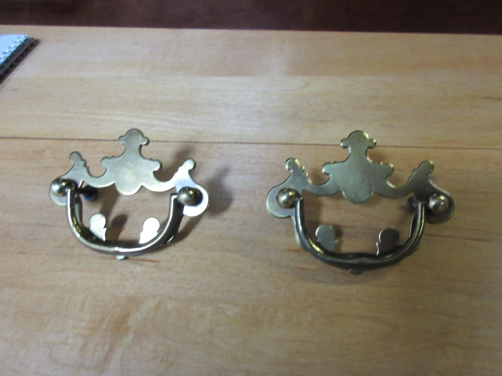 2 Drexel Brass Chippendale End Table Night Stand Hardware Handles Pulls ...