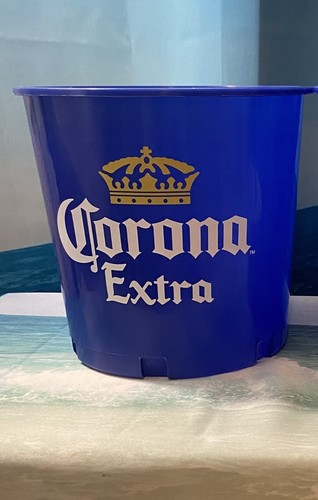 NEW CORONA EXTRA BEER Royal Blue Plastic BUCKET Six Bottles Cans Ice ...