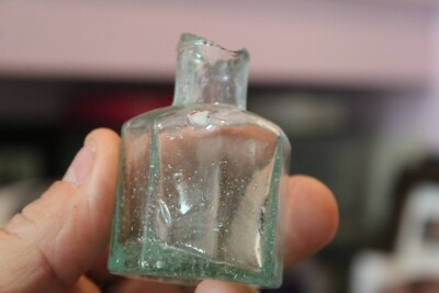 Antique, Ice Blue, Octagon, Sheared Rim, Ink Well, Item # A - 4806 | eBay