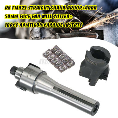 R8 FMB22 Straight Shank Arbor Face End APMT1604 Inserts Screw Mill ...