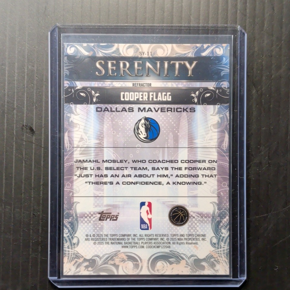 2025-26 Topps Chrome Serenity Refractor Cooper Flagg RC Dallas ...
