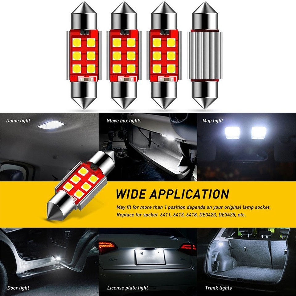 AUXITO Car Bulbs 36mm LED Lights Festoon Interior Sidelight Number ...