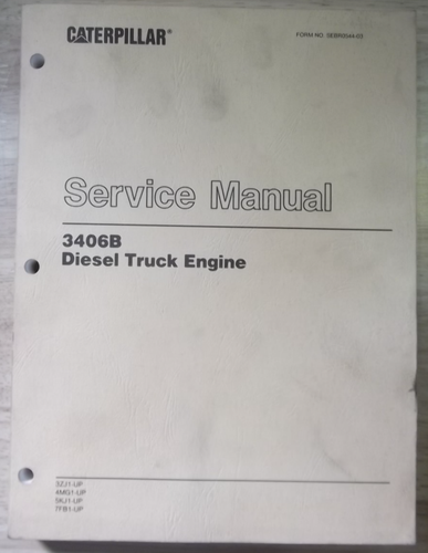 CAT CATERPILLAR 3406B TRUCK ENGINE SERVICE SHOP REPAIR MANUAL BOOK 3ZJ ...