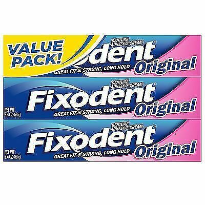 Fixodent Denture Adhesive Cream - 21 tubes (7 ) 2.4 oz Original for ...