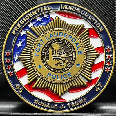 EL9-10B Trump Vance President 47 Challenge Coin Fort Lauderdale Police ...