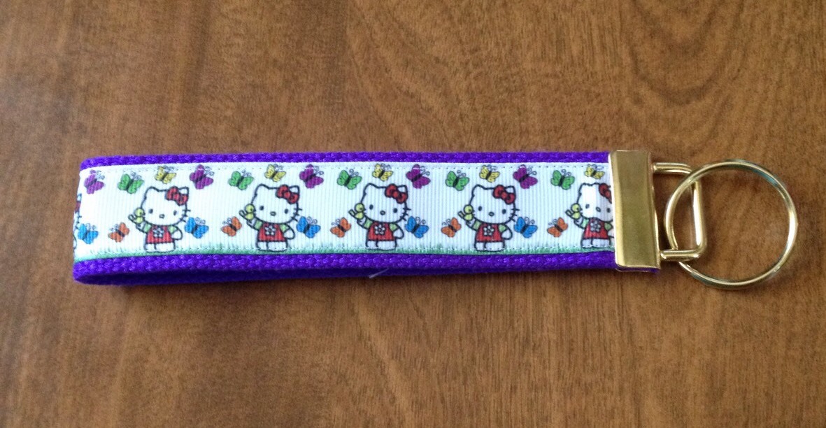 Hello Kitty wristlet key fob holder, Zipper Pull Key Chain | eBay