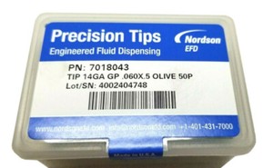Nordson EFD 7018043 Precision Dispensing Tip 14GA GP .060X.5 Olive - 50 ...
