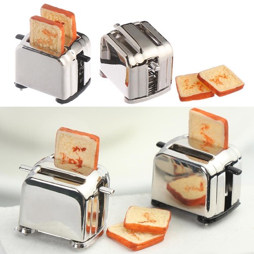 Kitchen Toy Toast Machine With 2PCS Bread Miniature Toaster Doll ...
