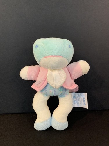 Eden Plush Frog Rattle Mr Jeremy Fisher Stuffed Animal Toy Lovey Soft 6 ...