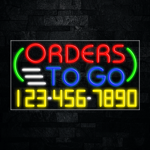 Orders To Go LED Neon Sign 33"L x 18"H #35030 | eBay