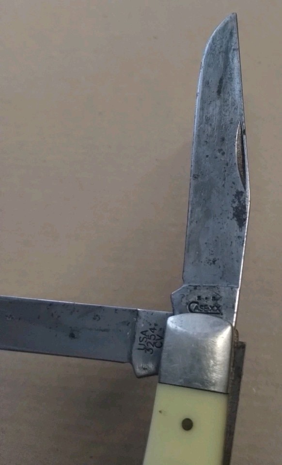 Vintage Case XX Knife 3254 CV Yellow 2 Blade Large Size Trapper Pocket ...