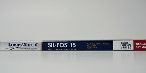 95150 Lucas Milhaupt Sil Fos Silvaloy 15% Silver Solder 28 Rods 1 pound ...
