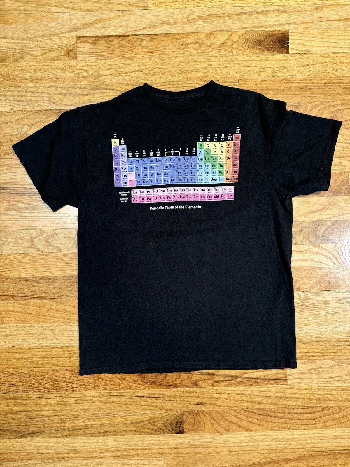 Periodic table of Elements Black t-shirt Unisex Medium - Gem