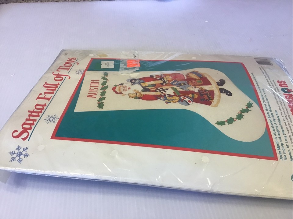 VTG Dimensions Jorie Martin's Santa Full of Toys Crewel Christmas ...