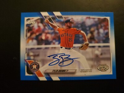 Tyler Brown 2021 TOPPS PRO DEBUT BASEBALL AUTOGRAPH ROOKIE PD-73 Blue ...