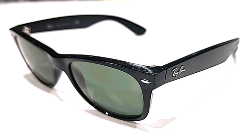 Ray Ban Rb2132 901 New Wayfarer Black Green Sunglasses 52/18 READ | eBay
