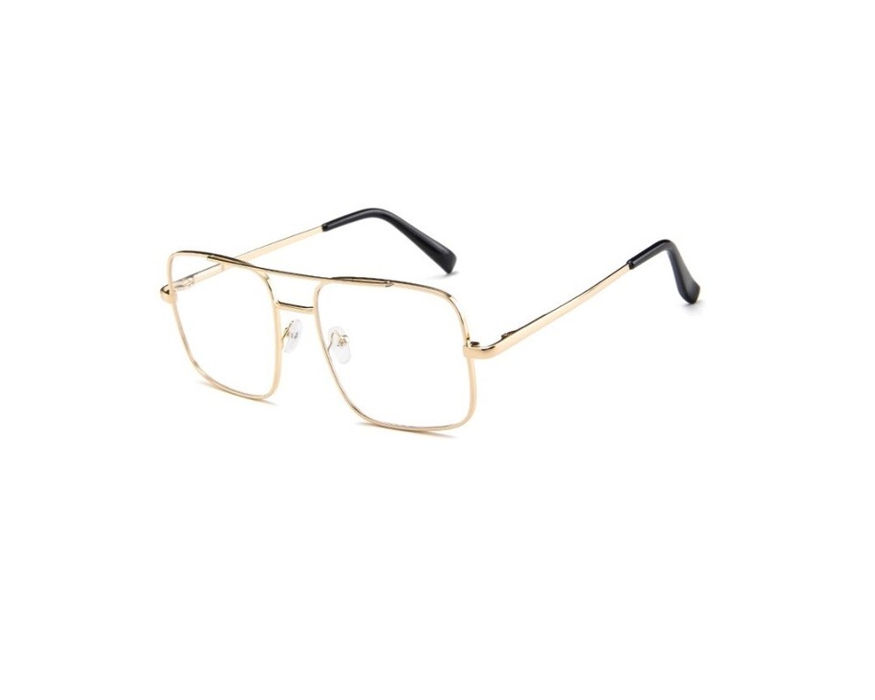 Metal Frame Rectangle Clear Lens Fashion Glasses For Men Women | eBay UK