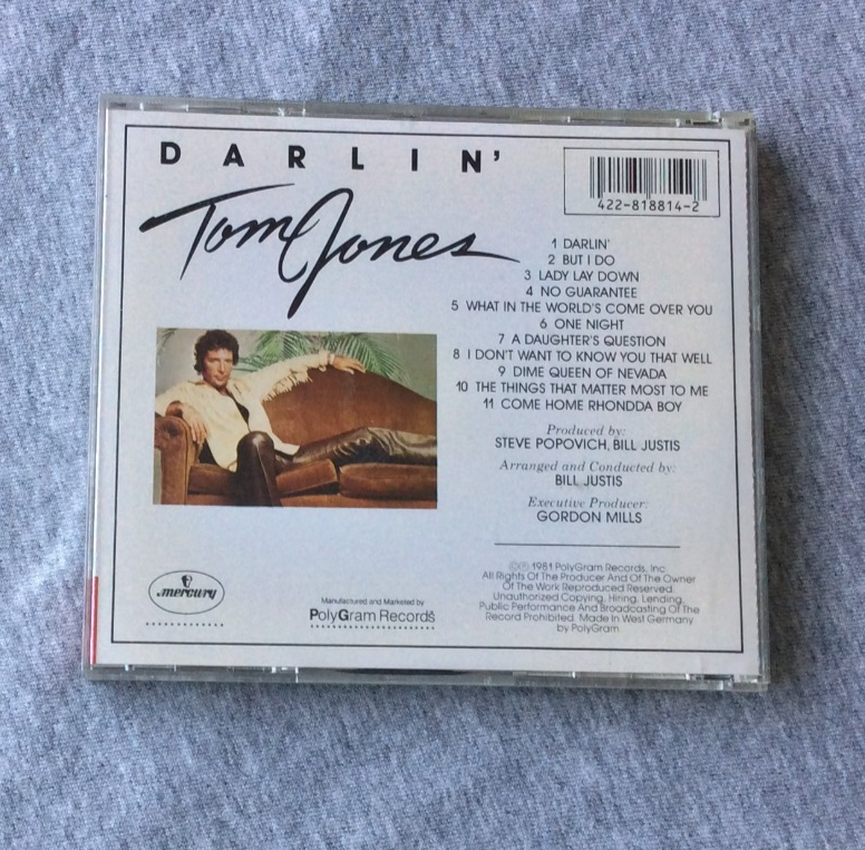 Tom Jones Darlin' CD (1984, Made in Germany, Mercury) 818 814-2 M-1 | eBay