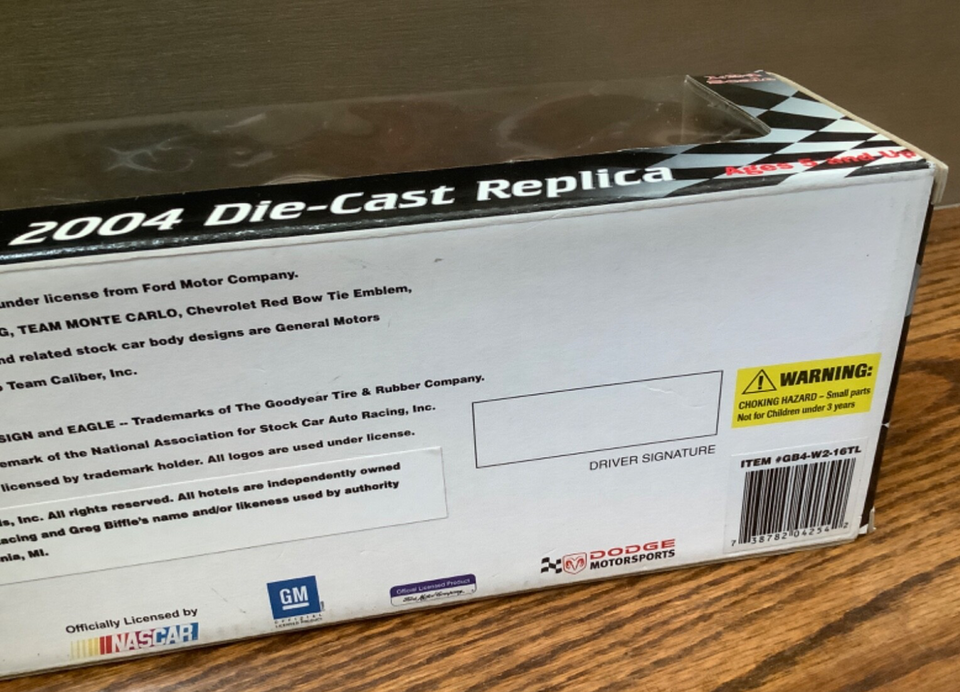 Team Caliber Pit Stop 2004 NASCAR #16 Greg Biffle - Travel Lodge 1:24 Die Cast | eBay