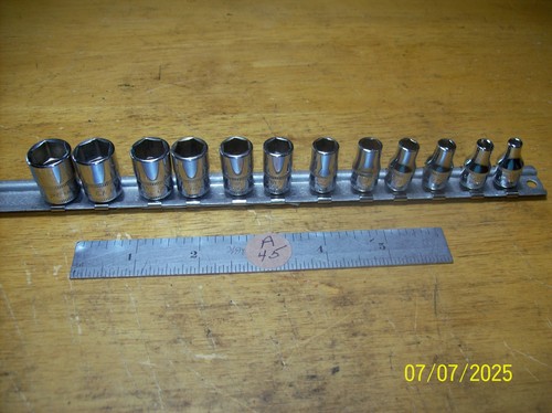 Snap-on ¼” Drive Mertic Socket set 12-Pc W/Rack. USA Excellent ...
