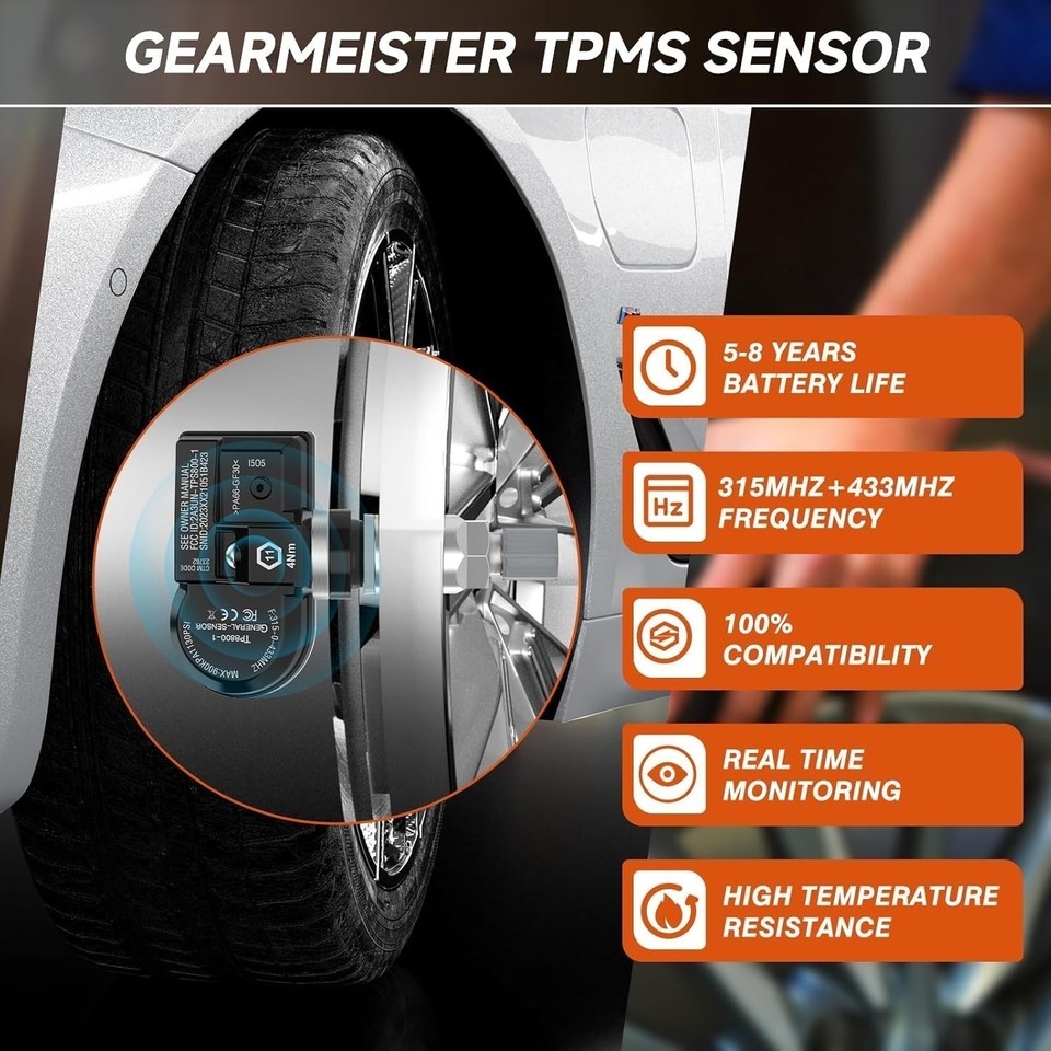 TPMS Programmer Tire Sensor Relearn Reset Activate Tool+4x 315MHZ ...