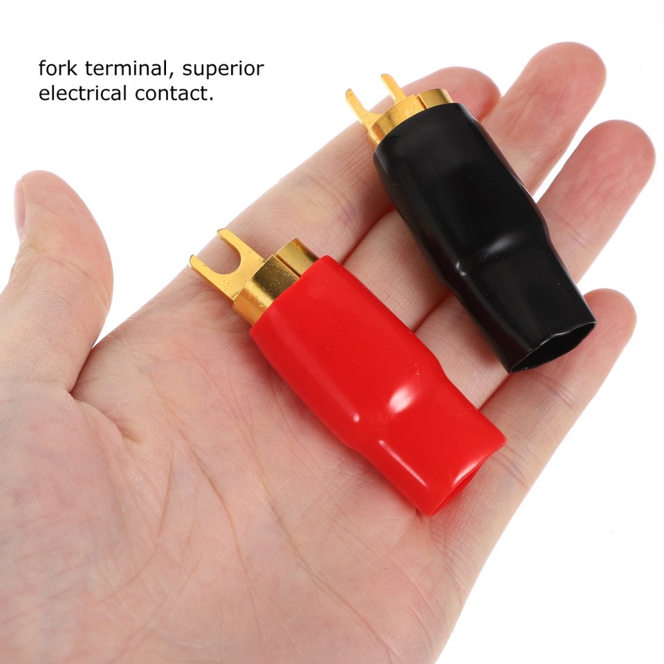2 Pairs Audio Terminal Block Spade Plugs for Speaker Wire Connectors ...