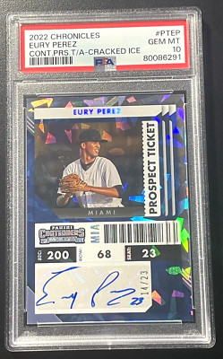 EURY PEREZ 2022 Panini Chronicles Contenders PROSPECT AUTO /23 SP - PSA ...
