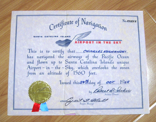 1965 SANTA CATALINA ISLAND AIRPORT AIRPLANE PILOT CALIFORNIA ...