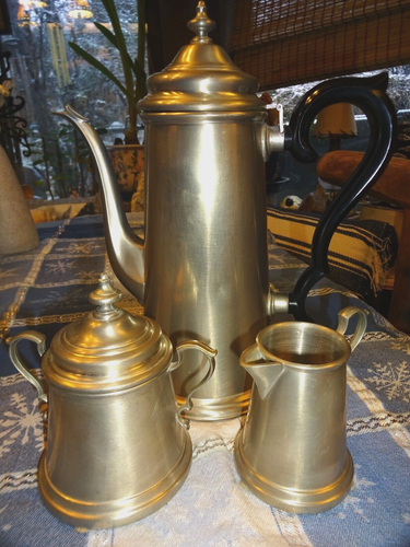 INTERNATIONAL SILVER COMPANY PEWTER COFFEE, TEA, SUGAR, CREAMER SERVER ...