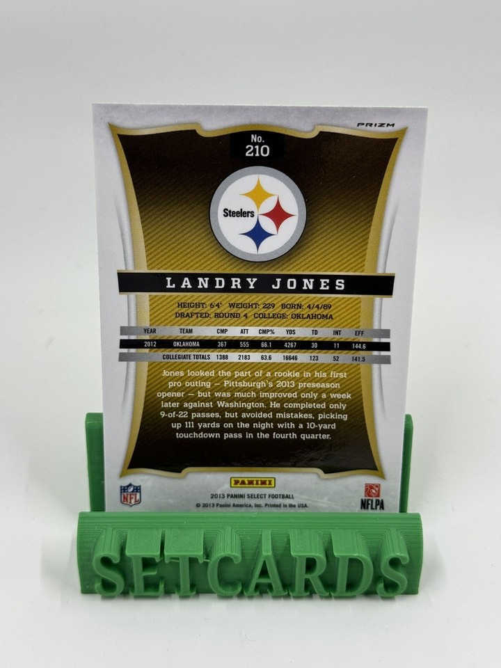 2013 Panini Select Silver Prizm Landry Jones #210 Rookie RC Steelers | eBay