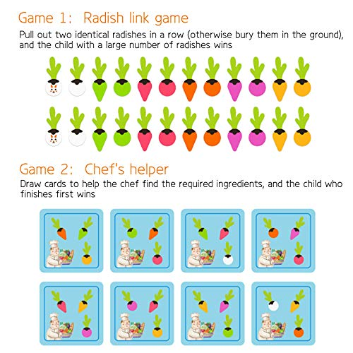Wooden Fun Carrots Harvest Toy Memory Games Radishes Shape Color White ...