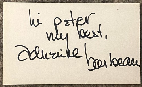 Adrienne Barbeau Hand Signed Index Card Autographed Grease Swamp Thing ...