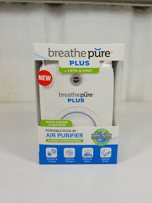 Breathe Pure Plus Hepa Ionic Portable Plug In Air Purifier Removes ...