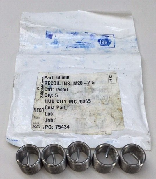 Fastenal 60606 Recoil Inserts M20-2.5 Stainless Steel (Pack of 5) | eBay